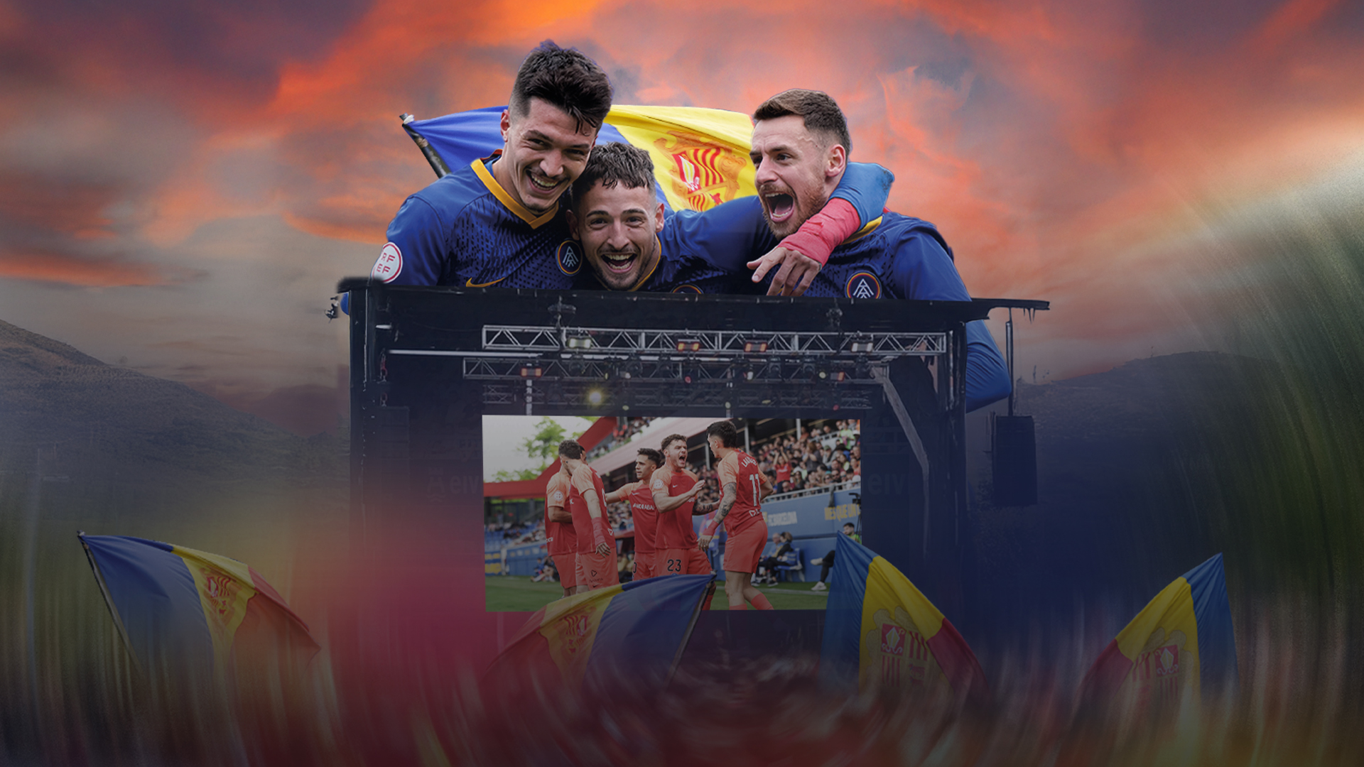 Pantalla gigante en Encamp para seguir el partido contra la Ponfe | FC Andorra | Web Oficial