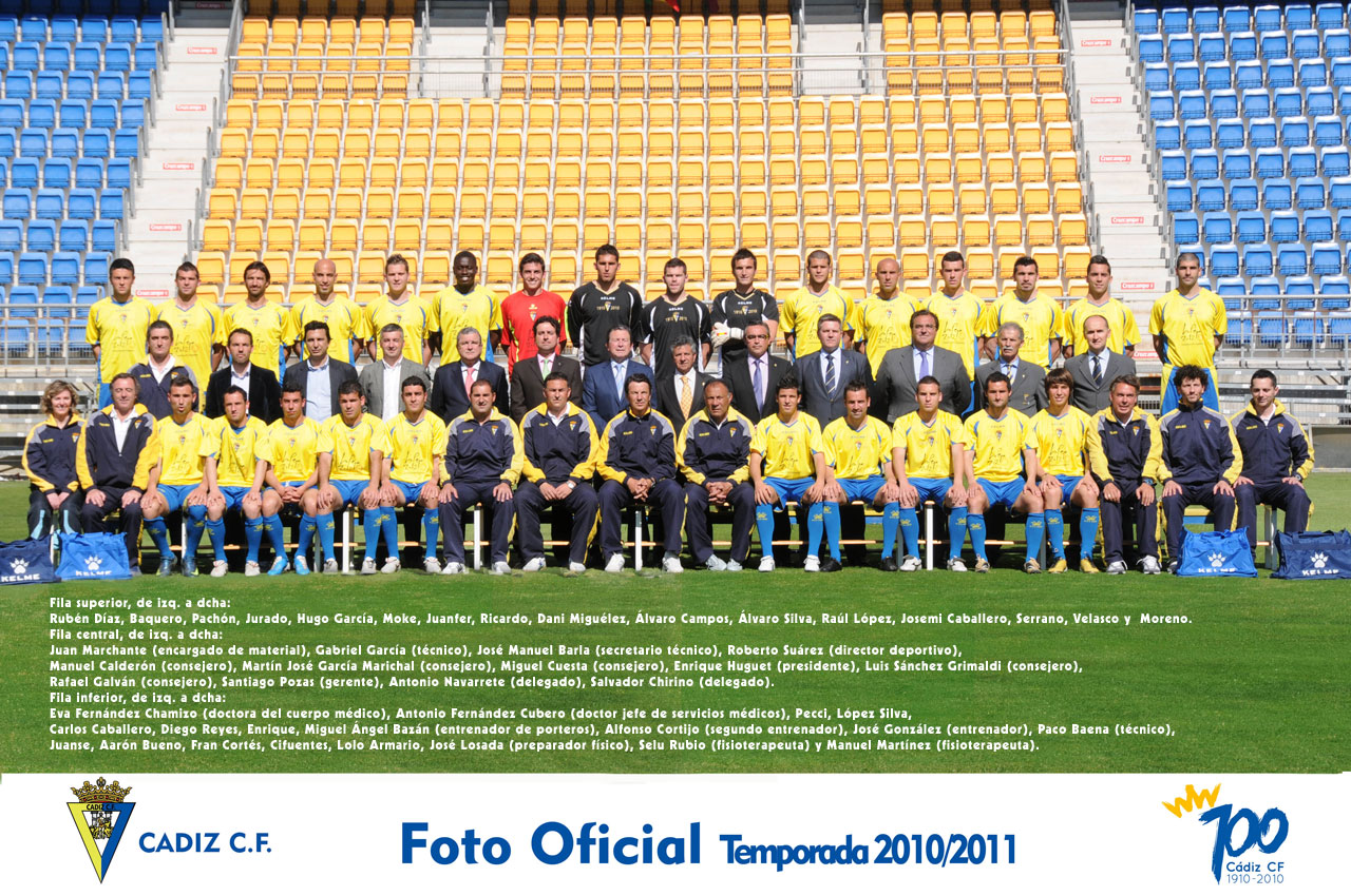 Descárgate la foto oficial 2010-2011 | Cádiz Club de Fútbol | Web Oficial