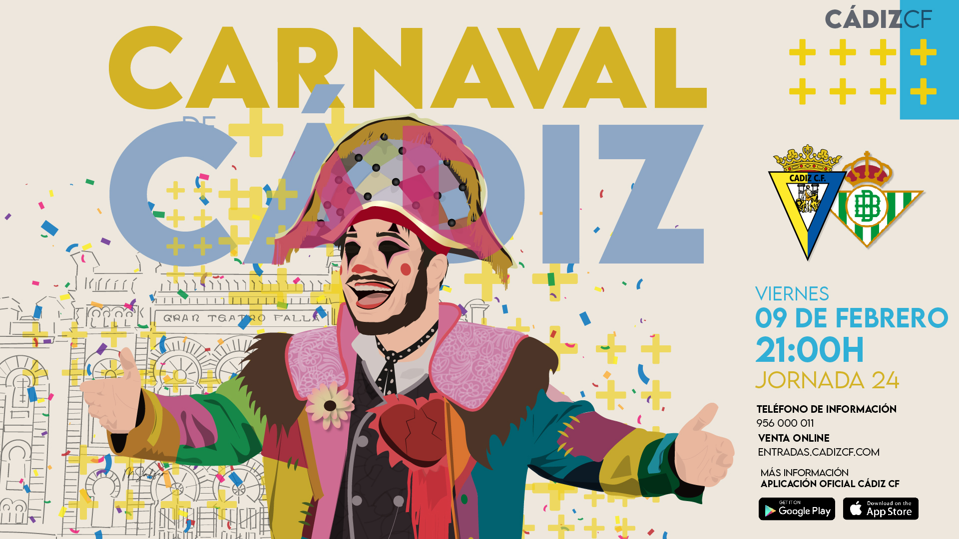 El carnaval, protagonista del cartel del Cádiz - Betis | Cádiz Club de ...
